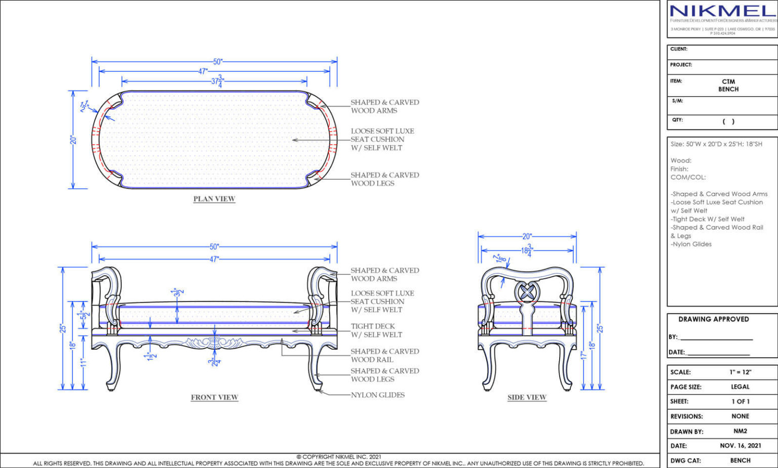 2D Drafting and Product Approval Drawings | NIKMEL
